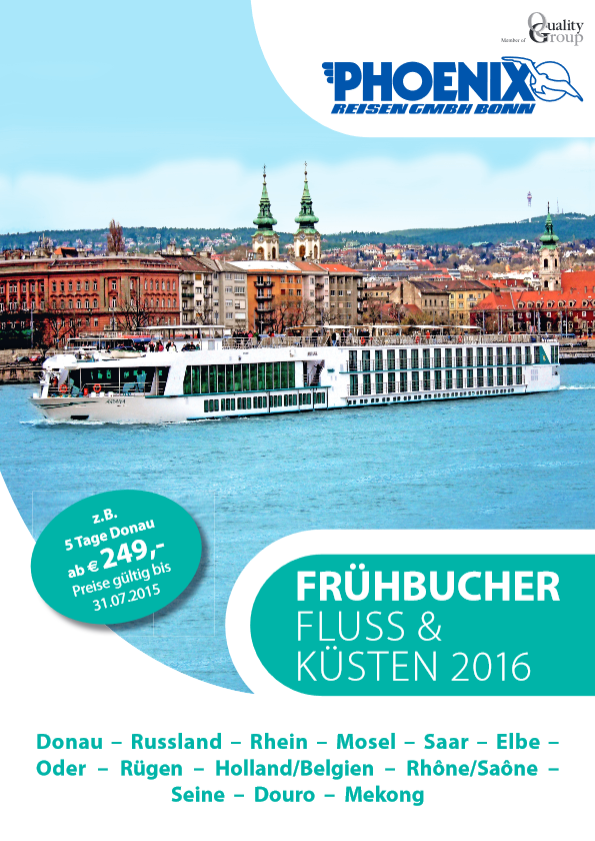 Phoenix Reisen: Neuer Katalog „Fluss und Küsten 2016“ Phoenix Reisen: Neuer Katalog „Fluss und Küsten 2016“